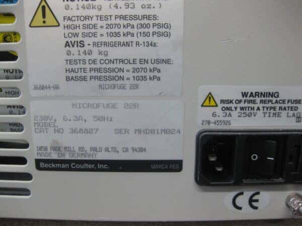 Beckman Coulter Microfuge 22R Refrigerated Centrifuge - LabMakelaar Benelux