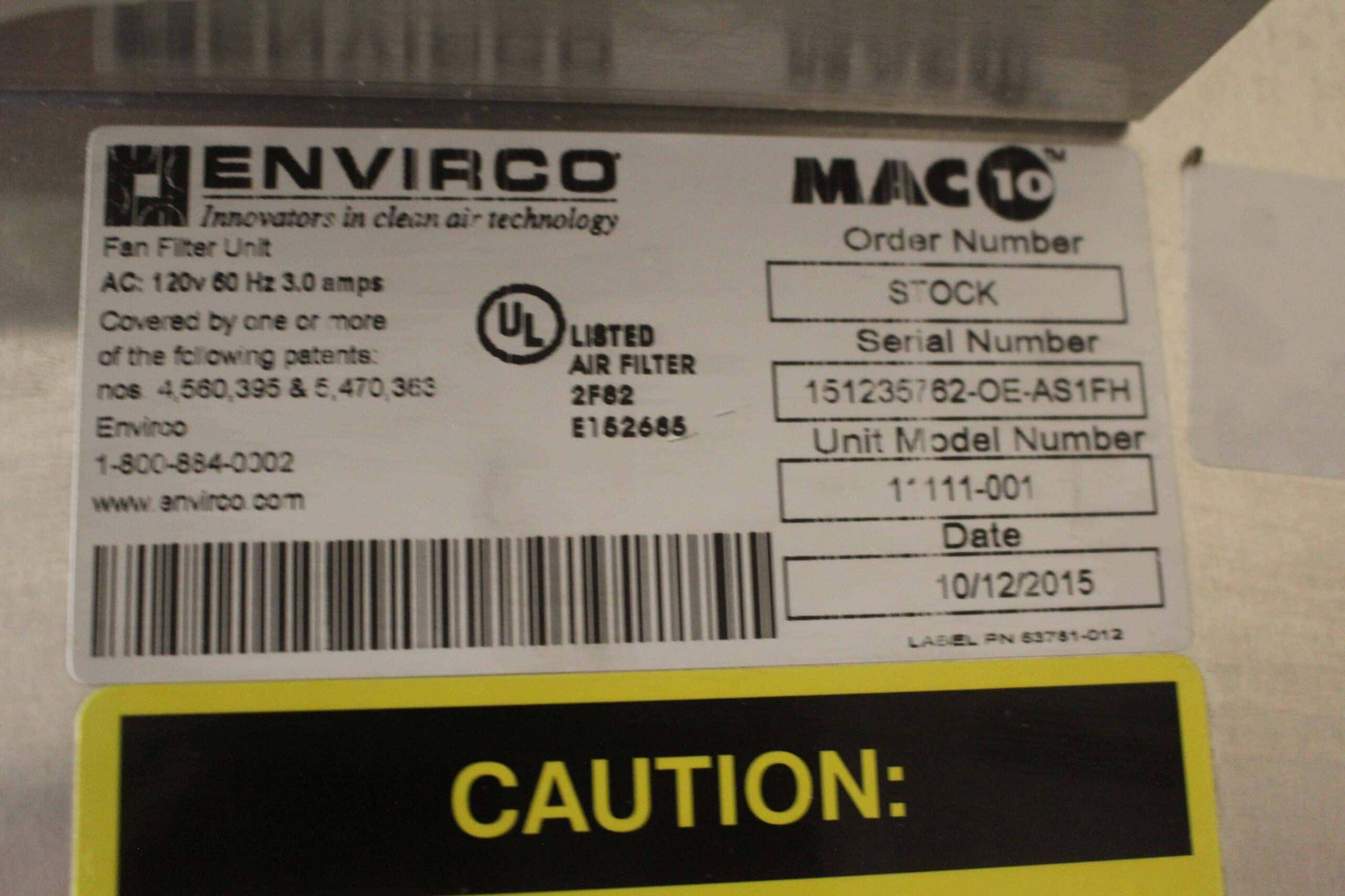 Envirco MAC 10 Fan Filter Unit - LabMakelaar Benelux