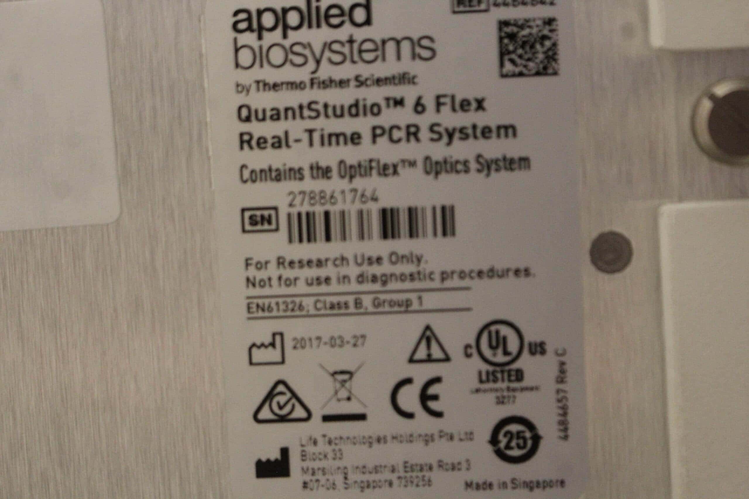 Applied Biosystems QuantStudio 6 Flex Real-Time PCR System ...