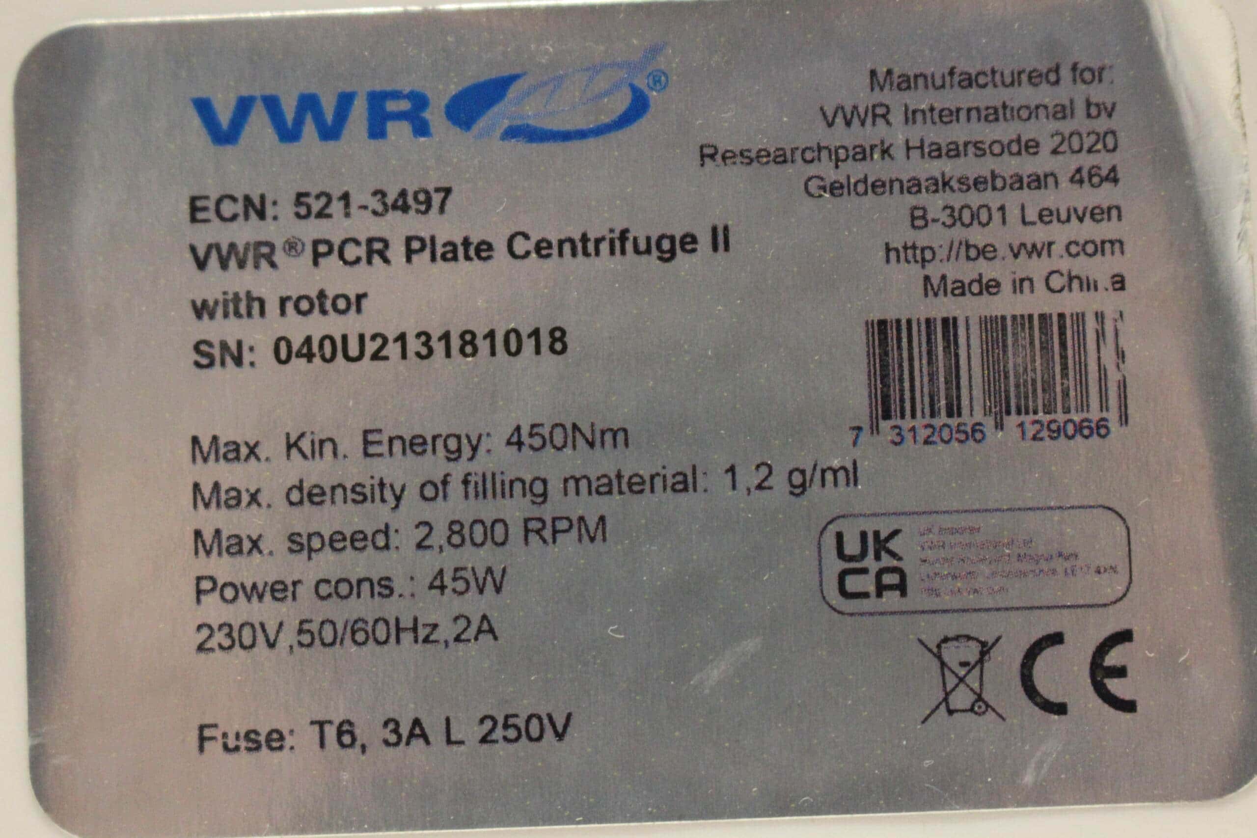 VWR PCR Plate Centrifuge II - LabMakelaar Benelux
