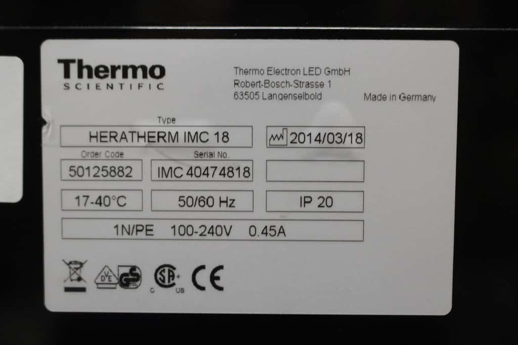 Thermo Heratherm IMC 18 Incubator - LabMakelaar Benelux
