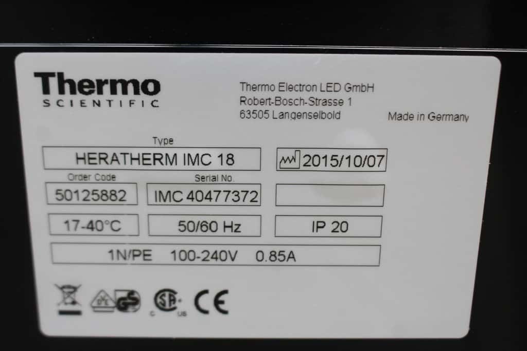 Thermo Heratherm IMC 18 Incubator - LabMakelaar Benelux