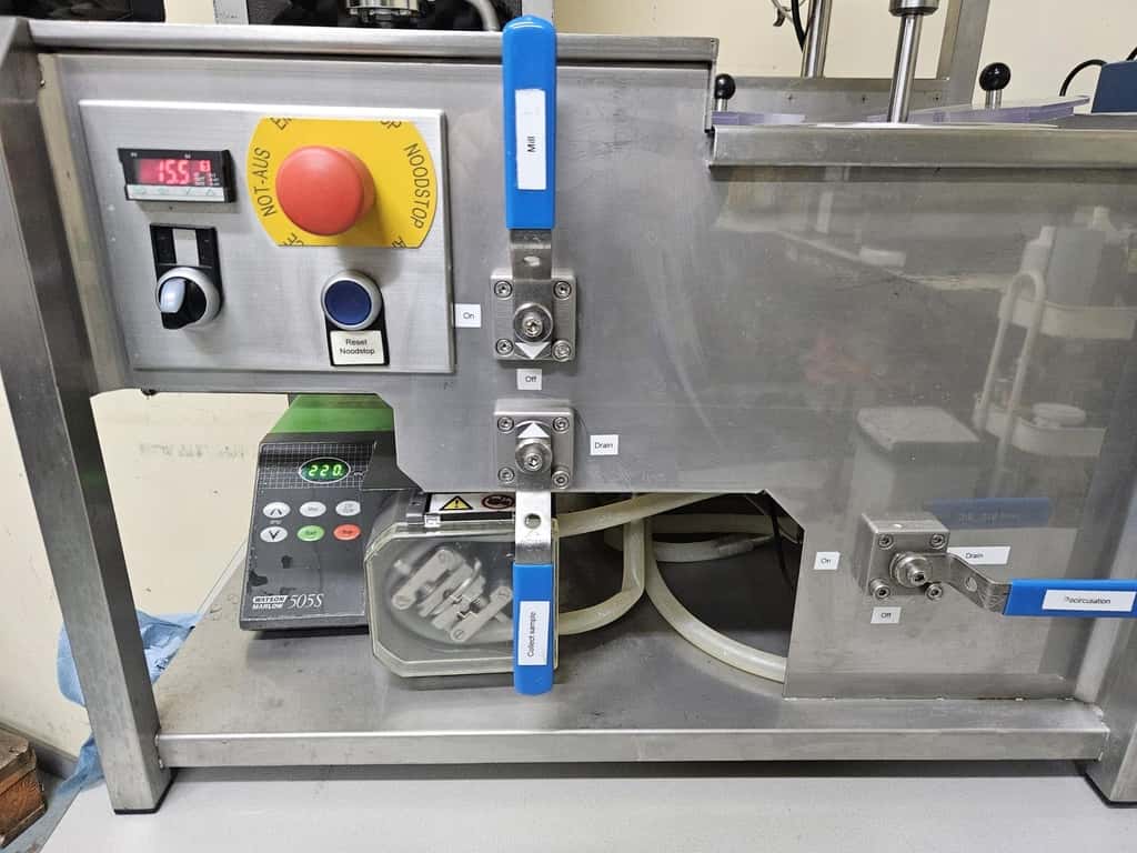 IKA Pilot setup with RW20n digital, IKA T25 Ultra Turrax inline disperser tool, and Watson ...