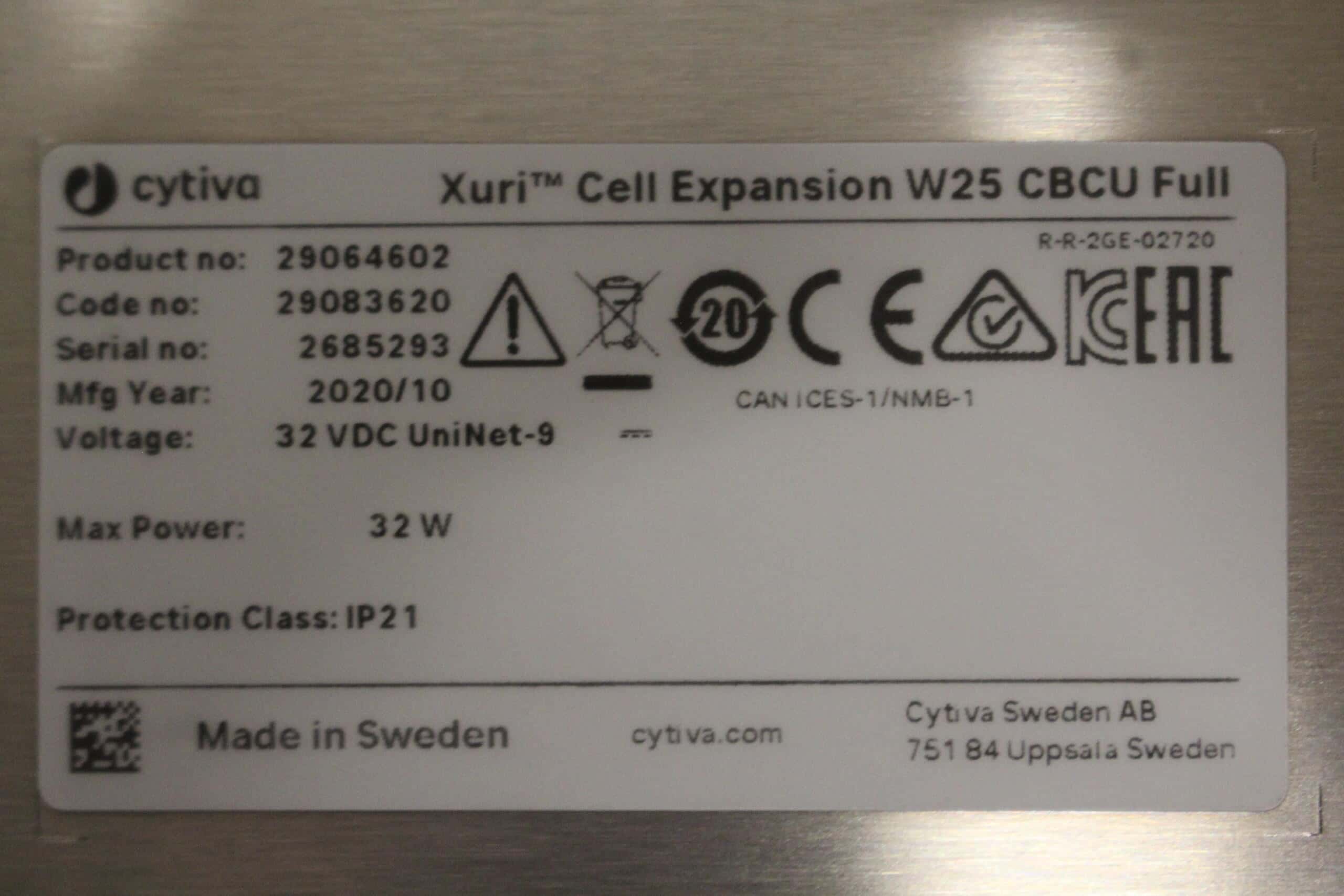 GE Healthcare Cytiva Xuri W25 Cell Expansion CBCU Unit - LabMakelaar ...